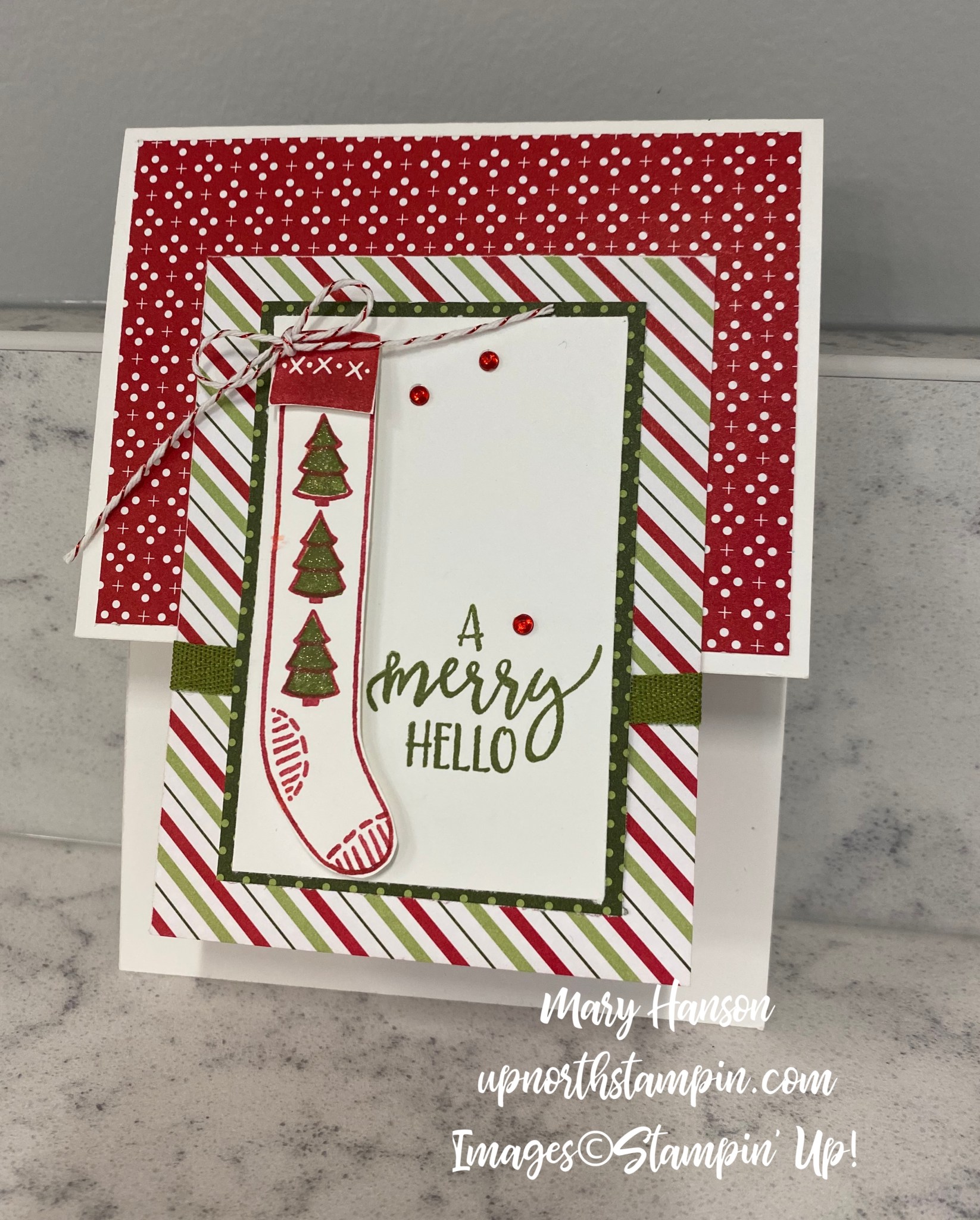 “A Merry Hello” To You, Take 2! – Up North Stampin'