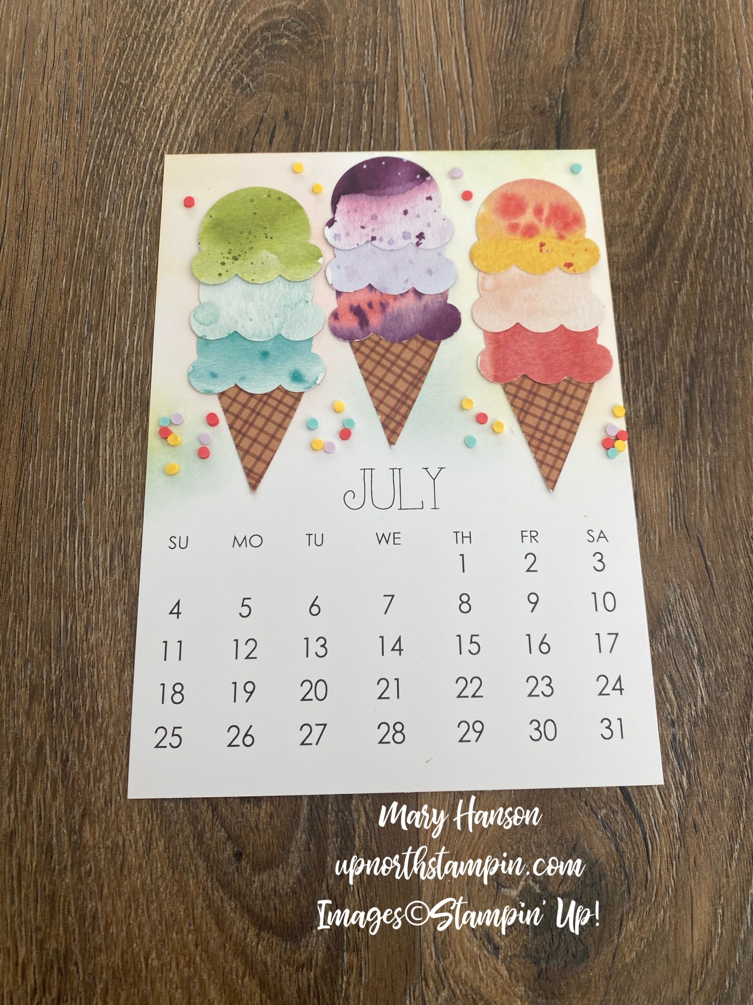 A Calendar for Katie! – Up North Stampin'